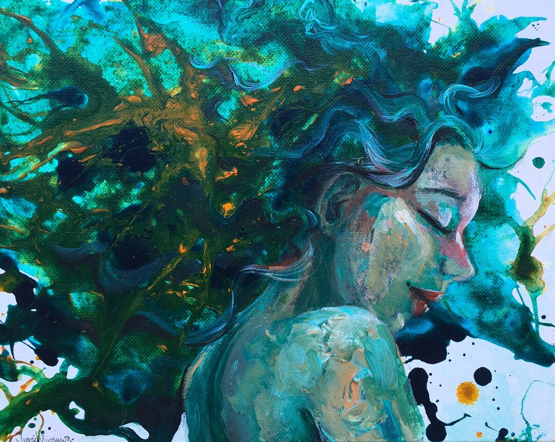 Flowy Acrylic Painting where She's Meant to Be - Etsy