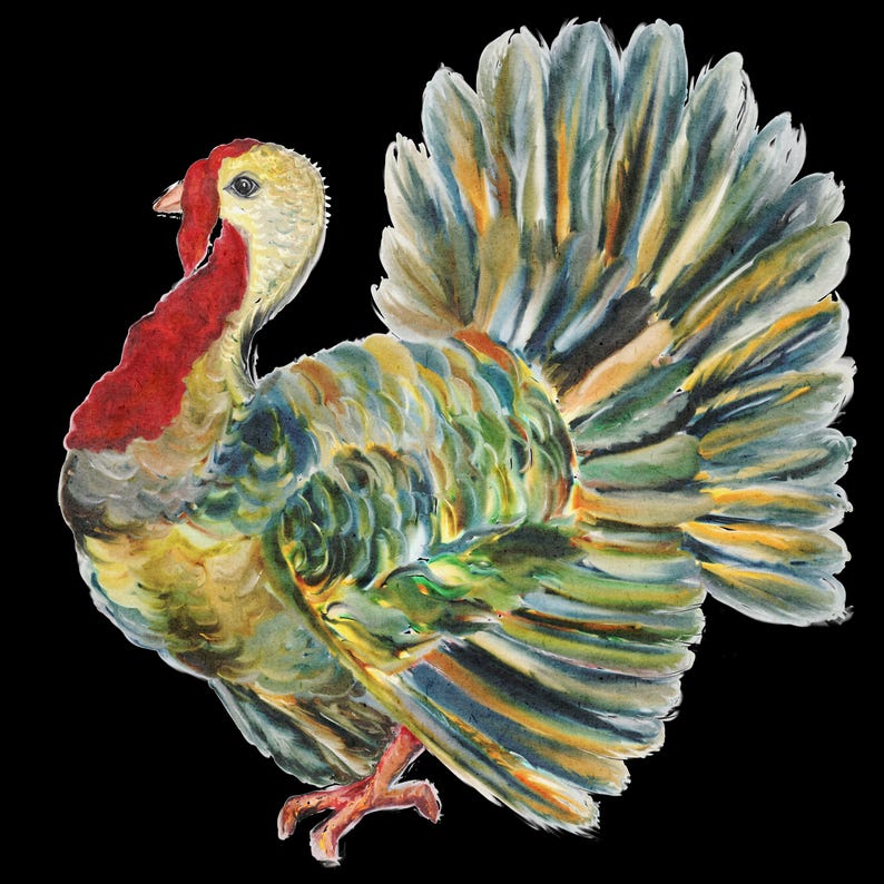 Watercolor Turkey PNG - Etsy