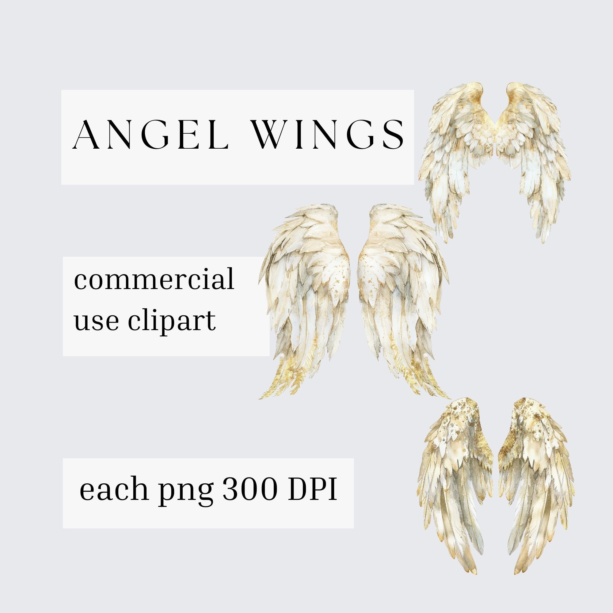 Gold Angel Wings Png, Watercolor Angel Wings Png, Wings Clip Art ...