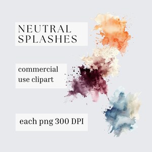Pastel Watercolor Alcohol Ink Splash Clipart, Neutral Watercolor Splash ...