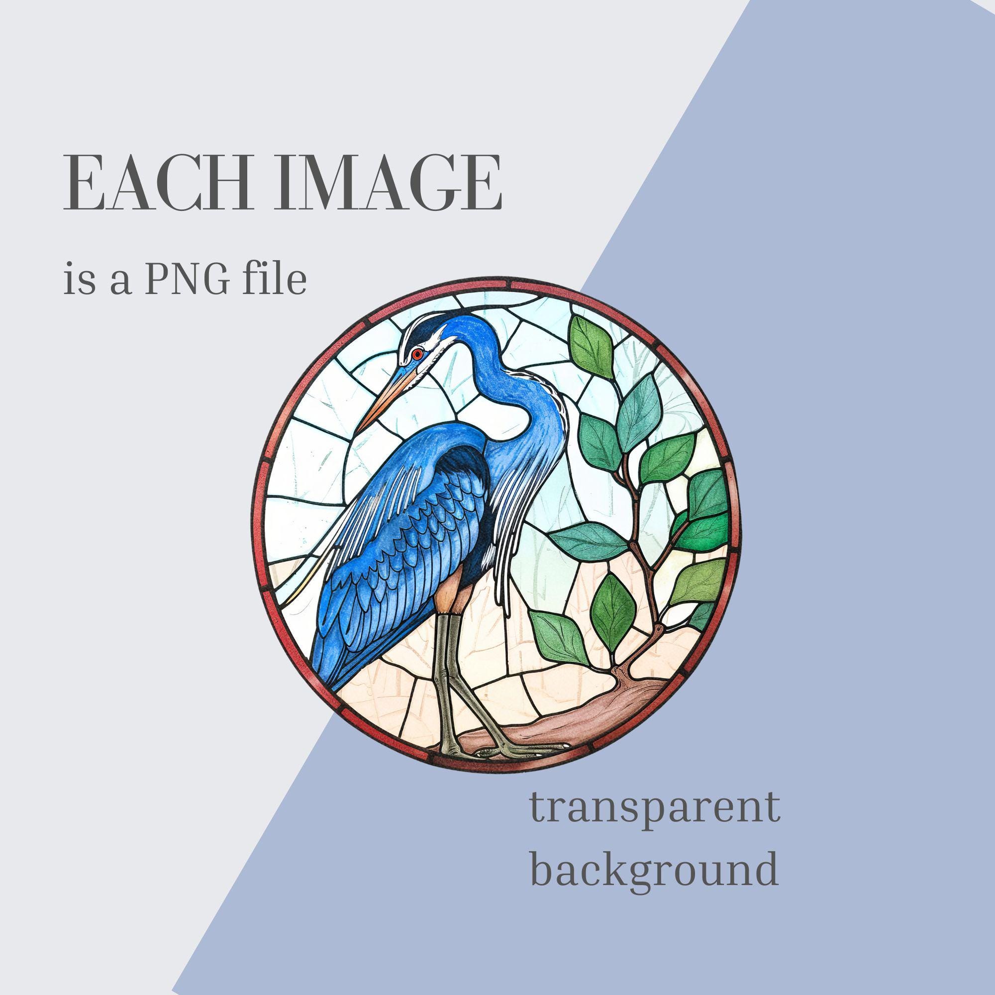 Blue Heron Stain Glass Pattern, Digital Download for DIY Art Project ...