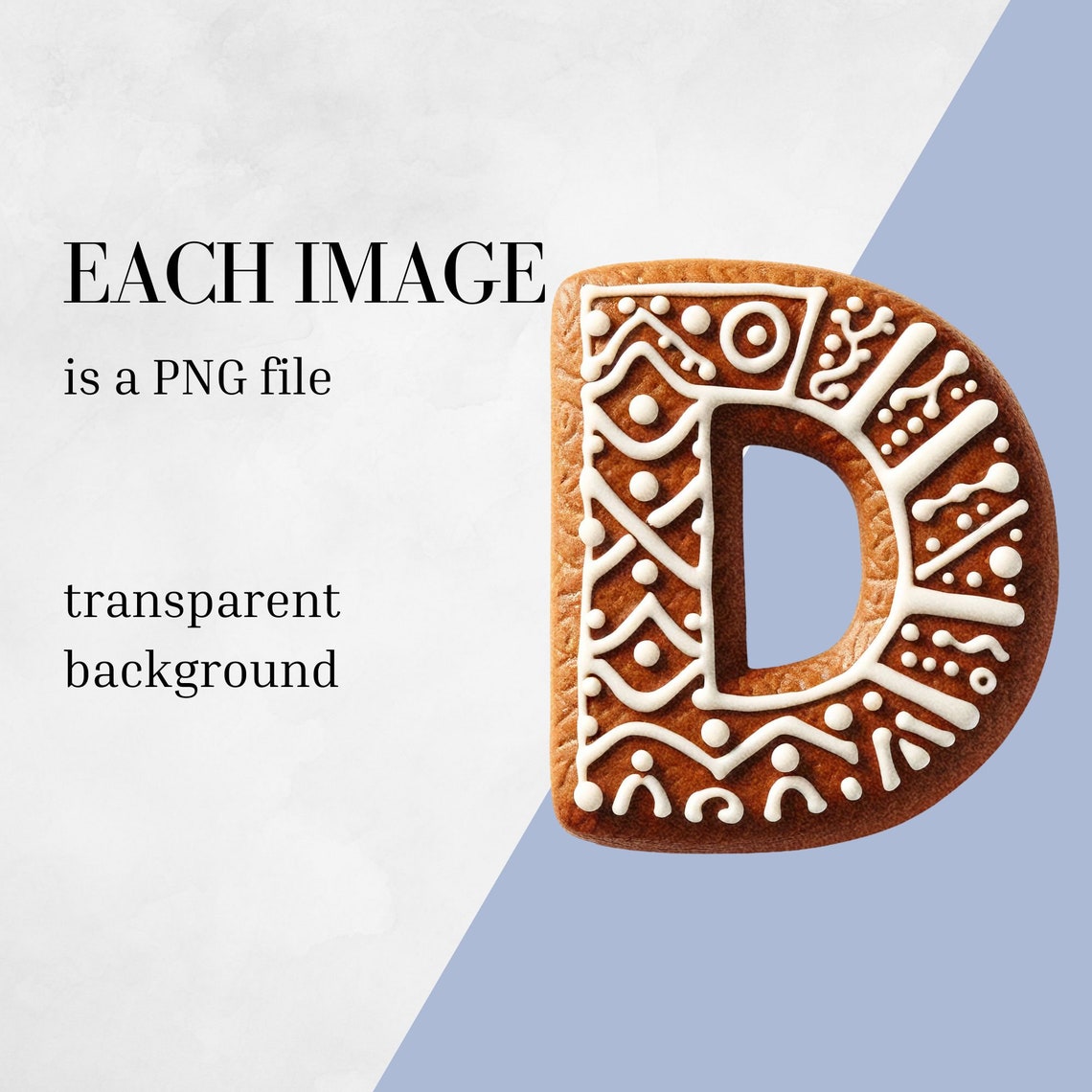 Gingerbread Cookie Letters Clipart, 26 High Quality Png Files ...