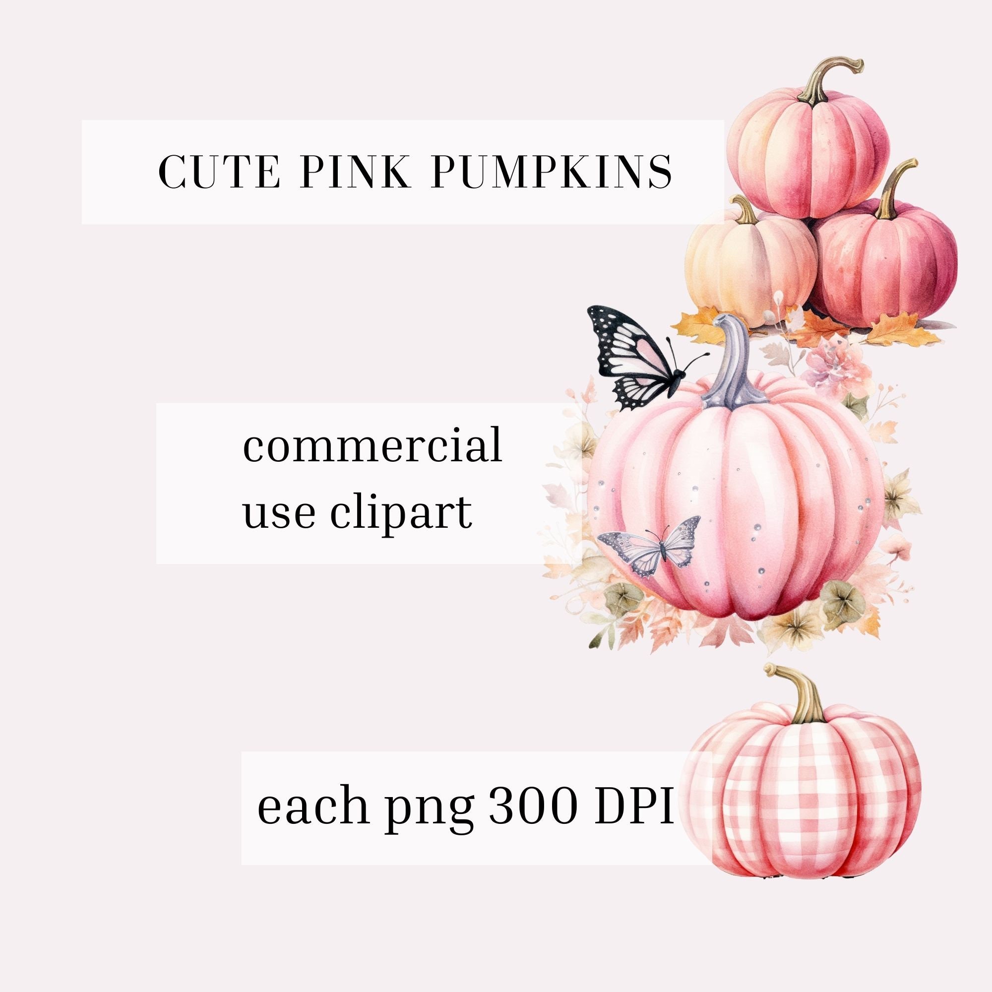 Watercolor Pumpkin Clipart Pink | Thanksgiving Floral Pumpkin Png ...