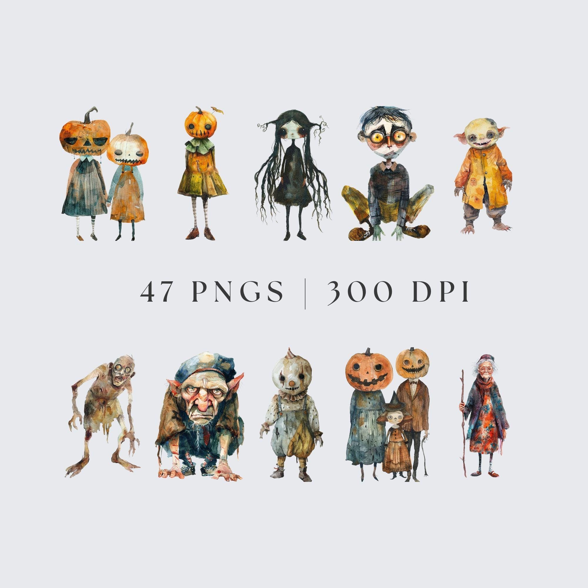 Peculiar People Clipart, People Set Clipart, Surreal Portraits, Quirky ...