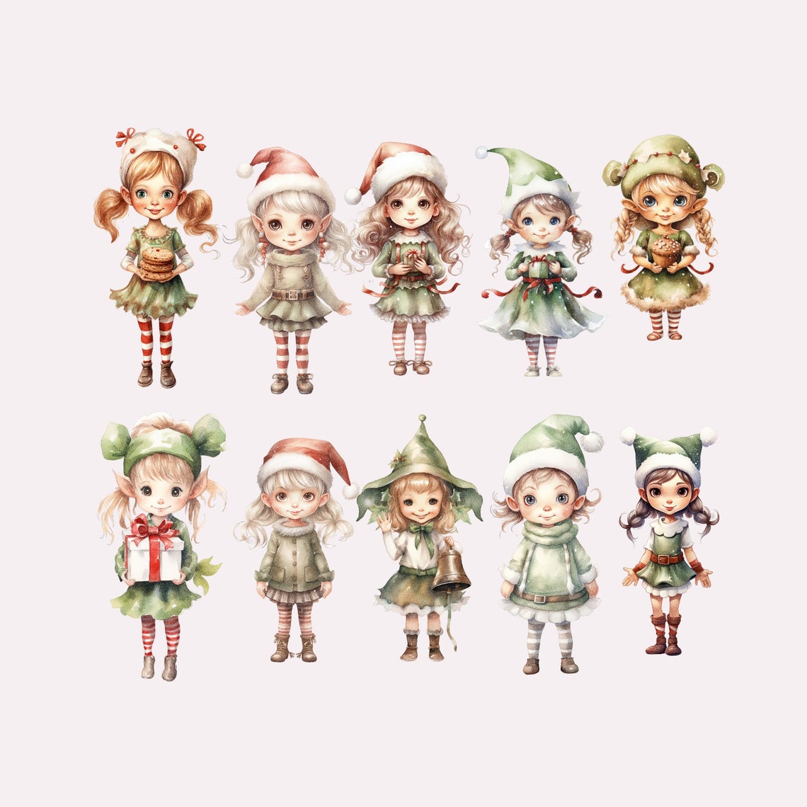 Cute Girl Elf Clipart | Christmas Clipart | Elf Png | Christmas Png ...