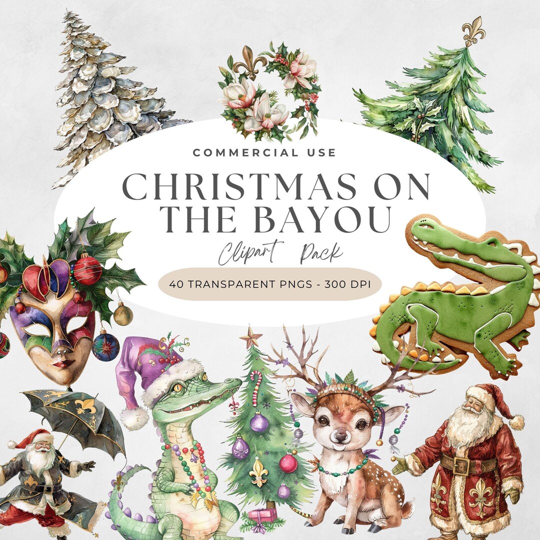 Cajun Christmas PNG, Christmas on the Bayou PNG, Louisiana Christmas ...
