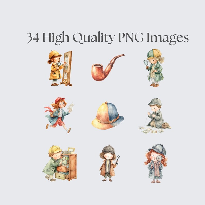 Detective Clip Art, Secret Agent Illustrations, Crime Scene Graphics ...