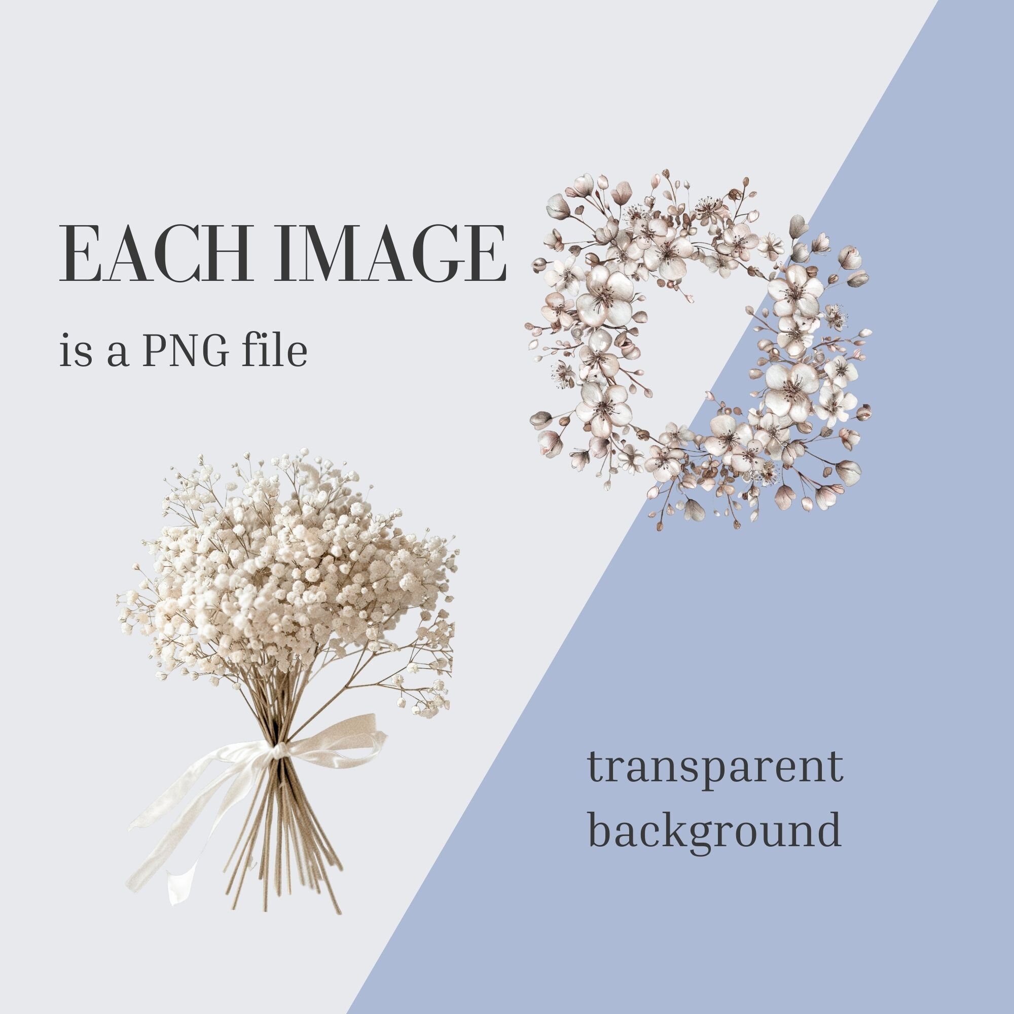 Baby Breath Clipart, Baby Breath Floral Clipart, Wedding Invitation ...