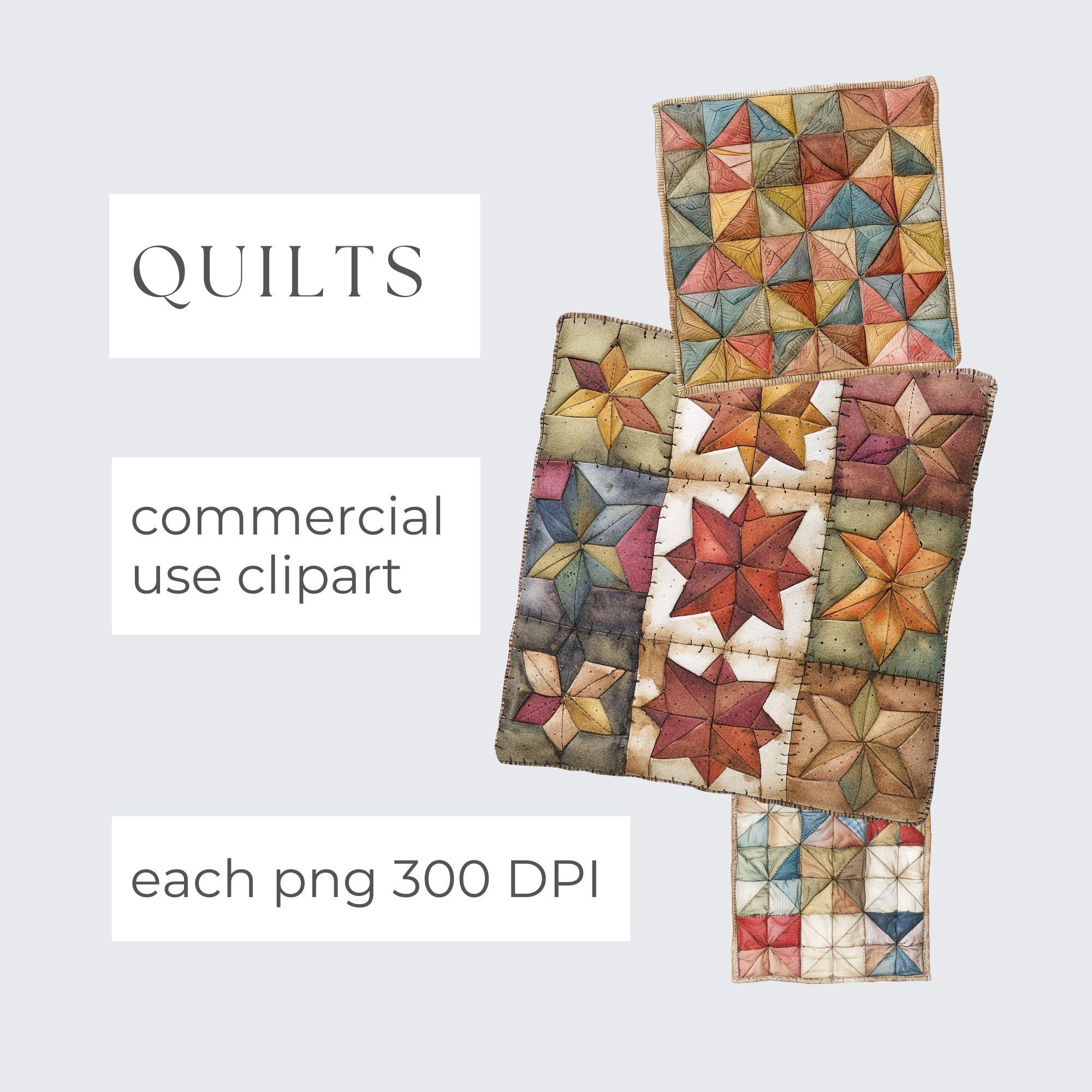 Quilt Squares Clipart, Digital Download, Vintage Crafting Images ...