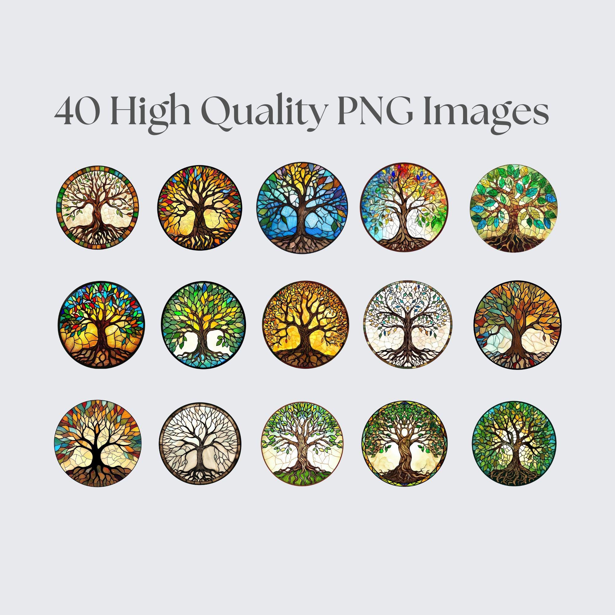 Stained Glass Tree of Life PNG, Digital Download Clipart, Sublimation ...