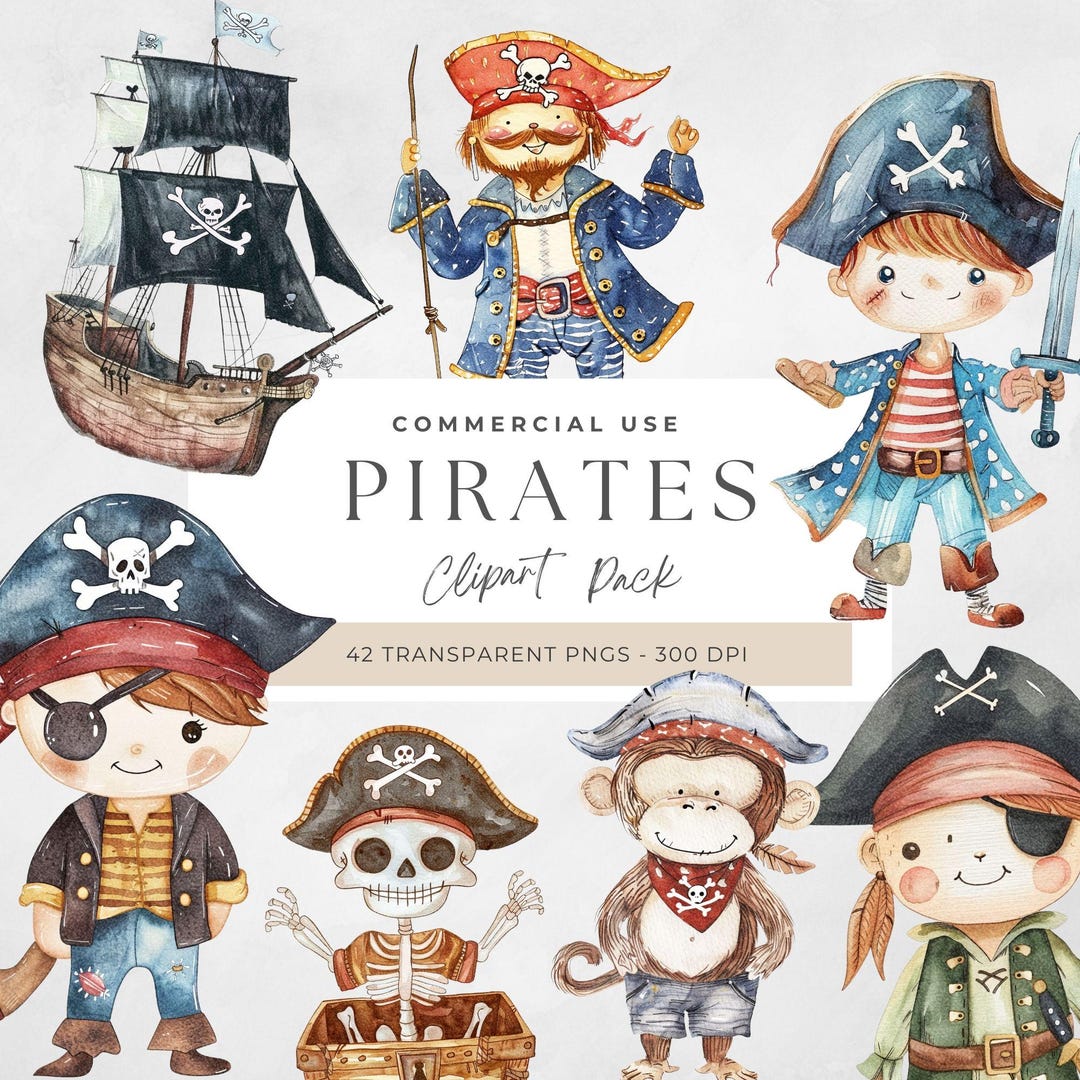 Pirate Flag Png, Pirate Clipart Bundle, Skull and Crossbones, Treasure ...