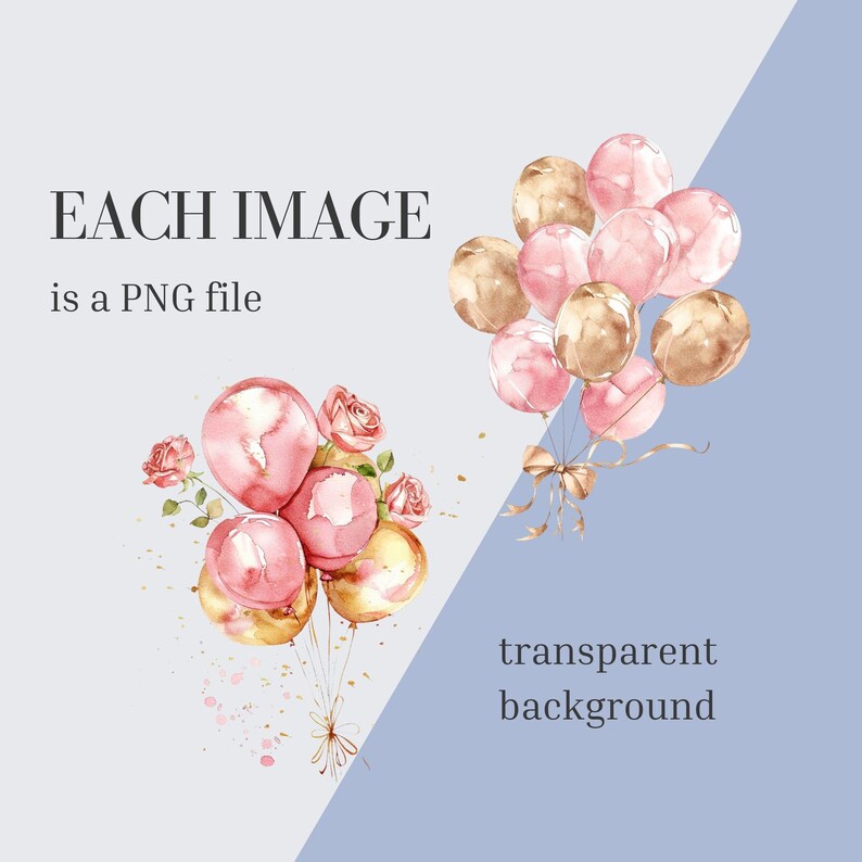 Pink Champagne Bottle Clipart, Pink Gold Balloons Clipart, Birthday ...