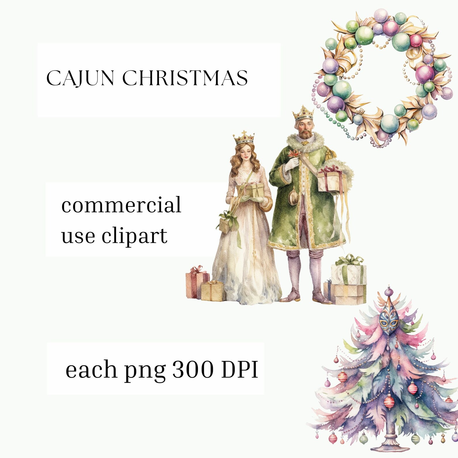 Cajun Christmas Clipart | Digital Download | Cajun Christmas Png ...