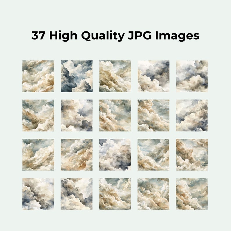 Cloudy Textures, Clouds Digital Paper, Cloudy Sky, Clouds Texture ...