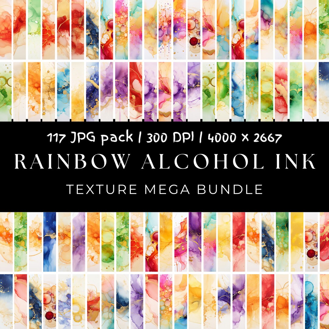 Water Color Paper Texture, Alcohol Ink Texture Clipart, Rainbow Colors ...