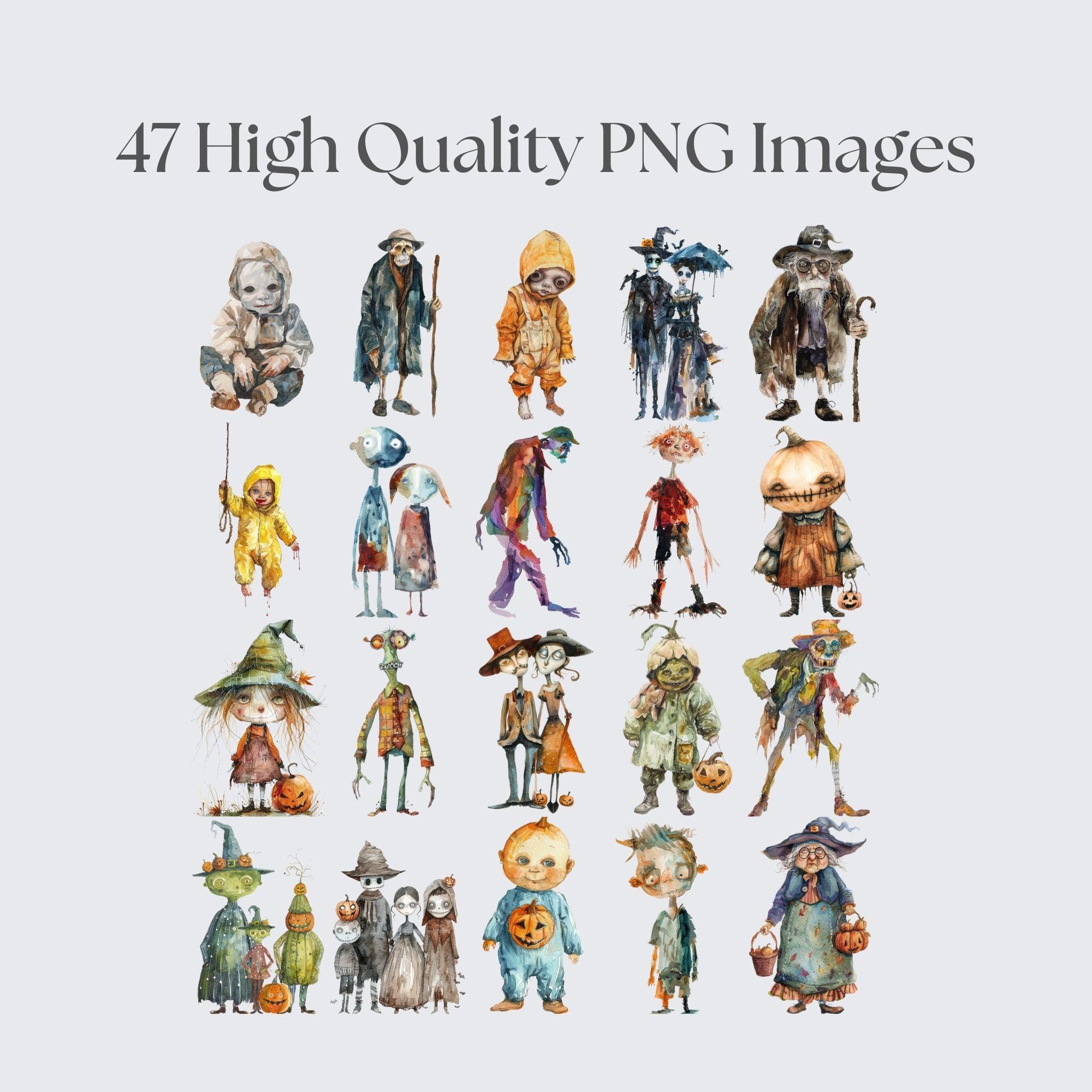 Peculiar People Clipart, People Set Clipart, Surreal Portraits, Quirky ...