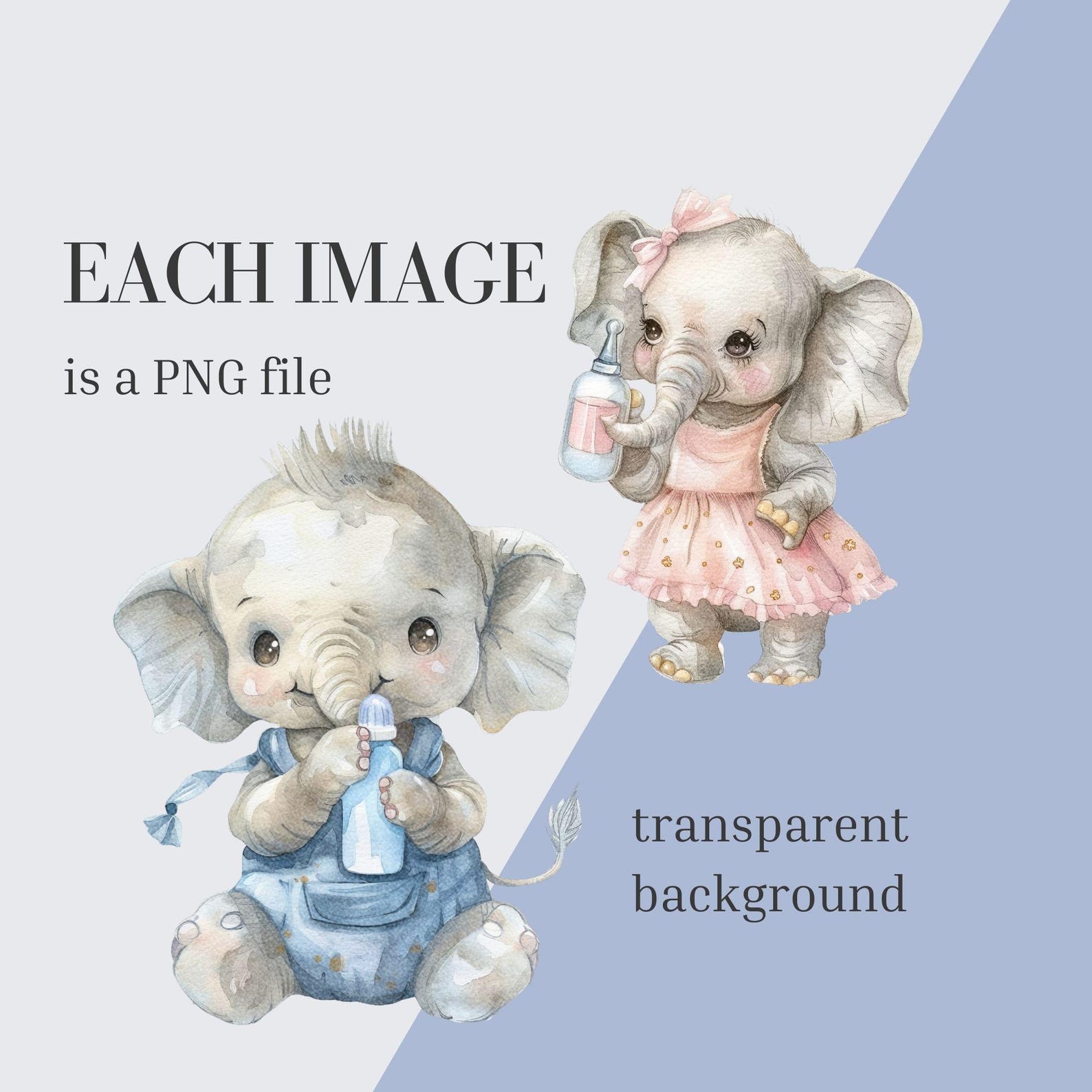 Baby Elephant Pink Png Clipart, Baby Boy Elephant Clipart, Baby ...