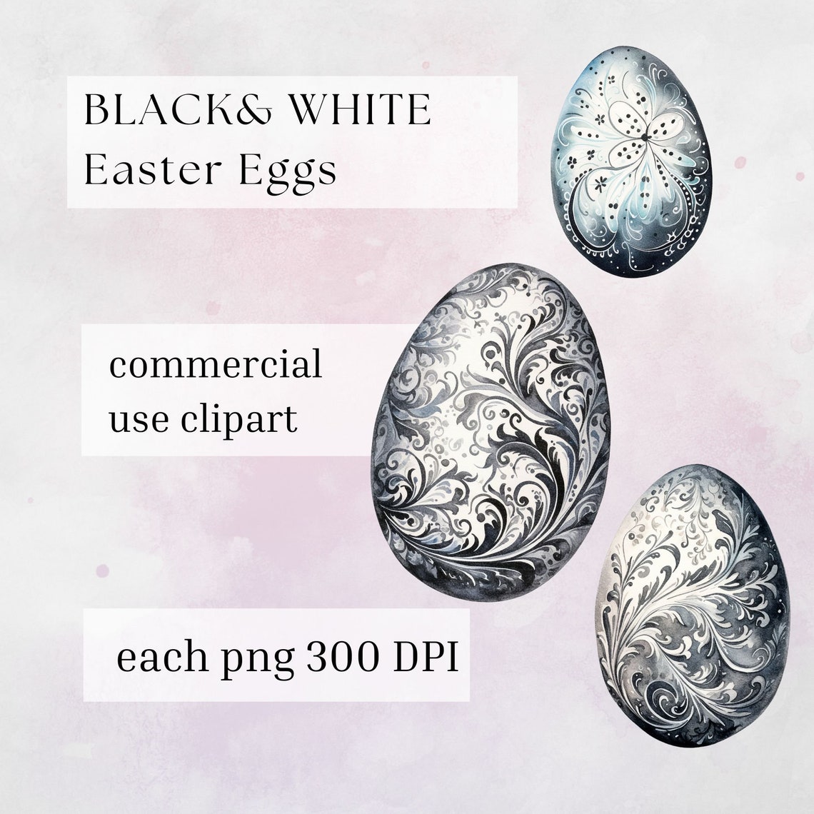 Easter Egg Black and White Clipart, Toile Clipart, Easter Egg Hunt ...
