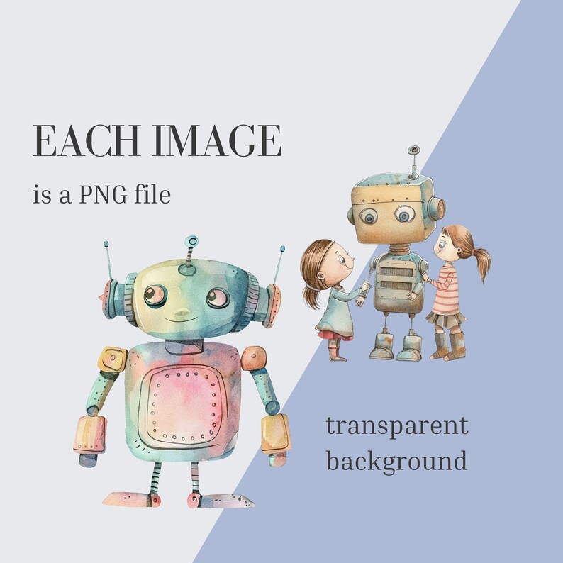 Cute Robot Clipart, Whimsical Bot Illustrations, Perfect for Kids ...