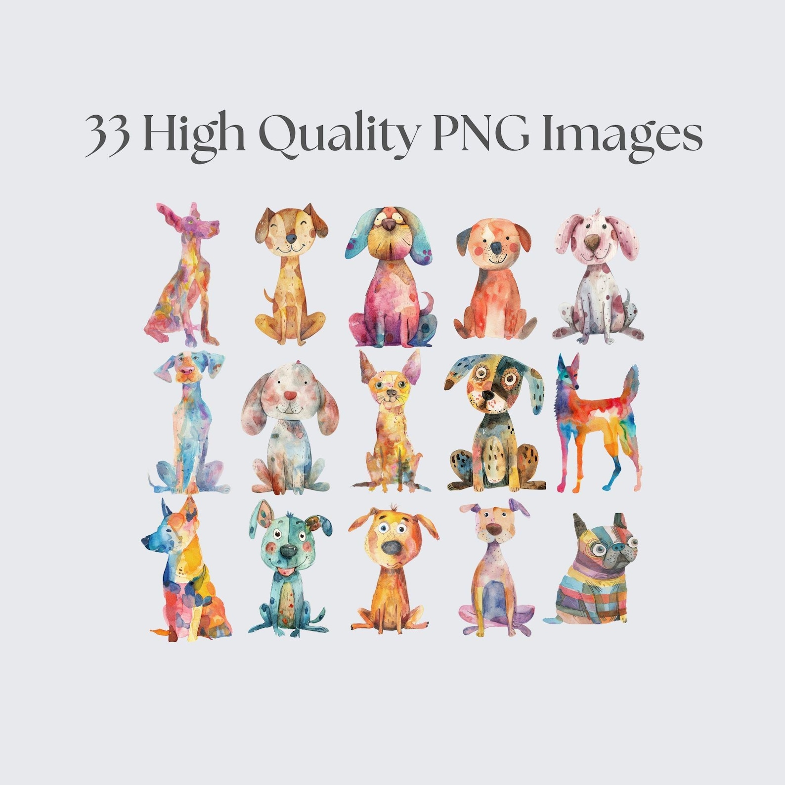 Quirky Dogs Clipart, Whimsical Dogs Clipart, Funny Dogs Bundle, Cute ...