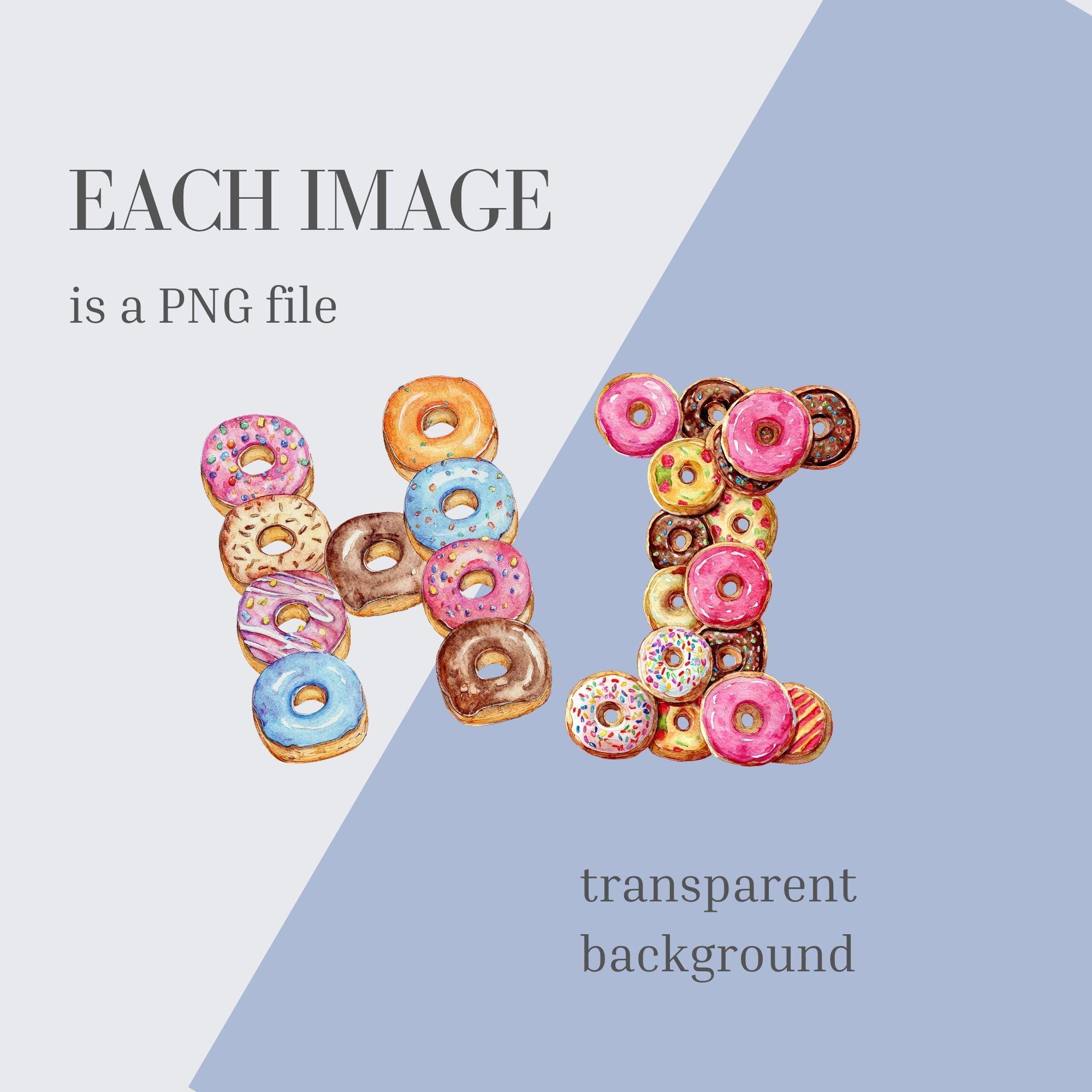 Donut Letters Clipart, Fun Alphabet PNG, Sweet Birthday Decorations ...