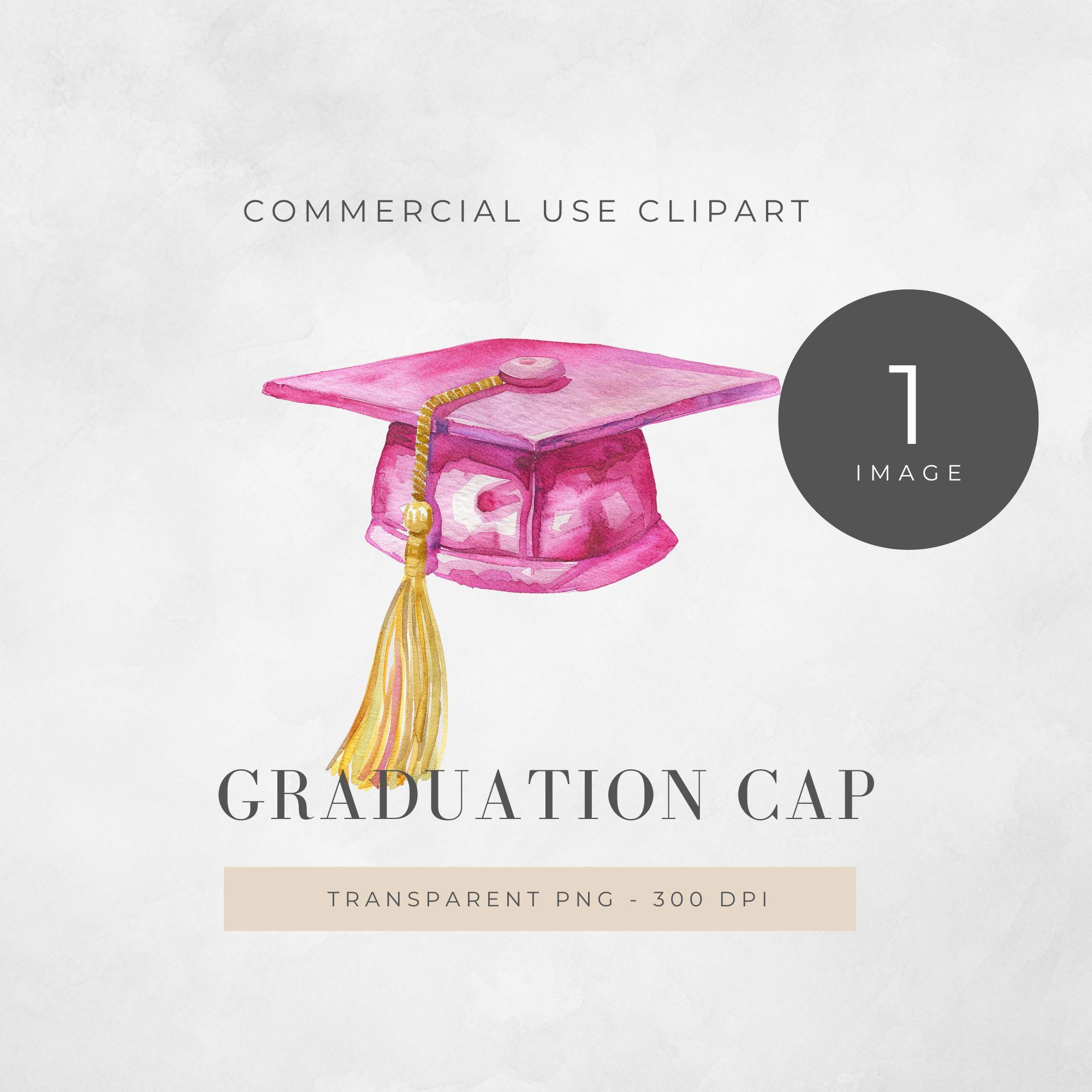 Pink Graduation Cap Clipart, Digital Download for Graduation Party ...