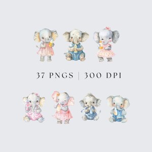 Baby Elephant Pink Png Clipart, Baby Boy Elephant Clipart, Baby ...