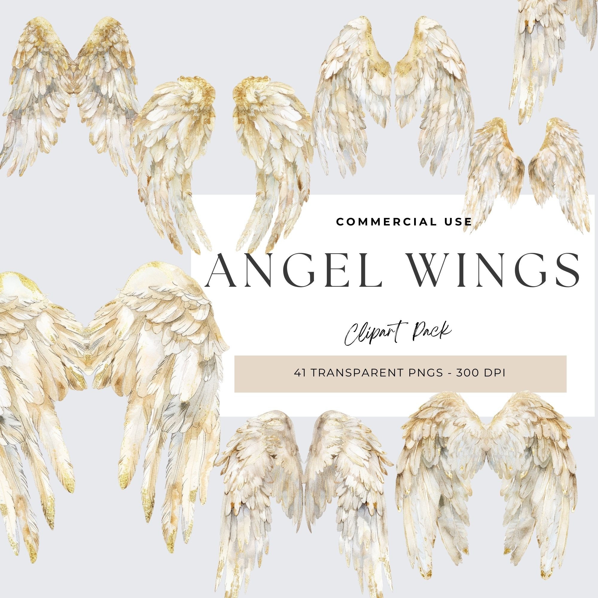 Gold Angel Wings Png, Watercolor Angel Wings Png, Wings Clip Art ...