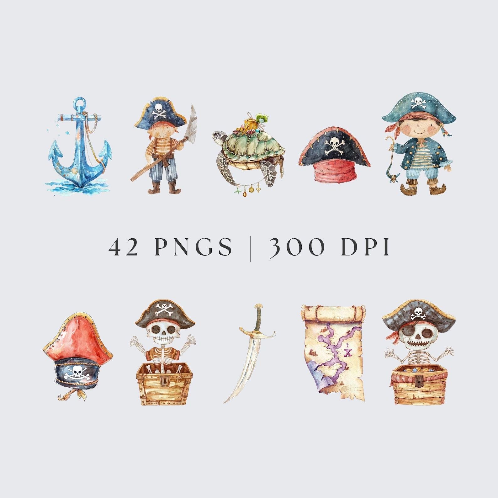 Pirate Flag Png, Pirate Clipart Bundle, Skull and Crossbones, Treasure ...