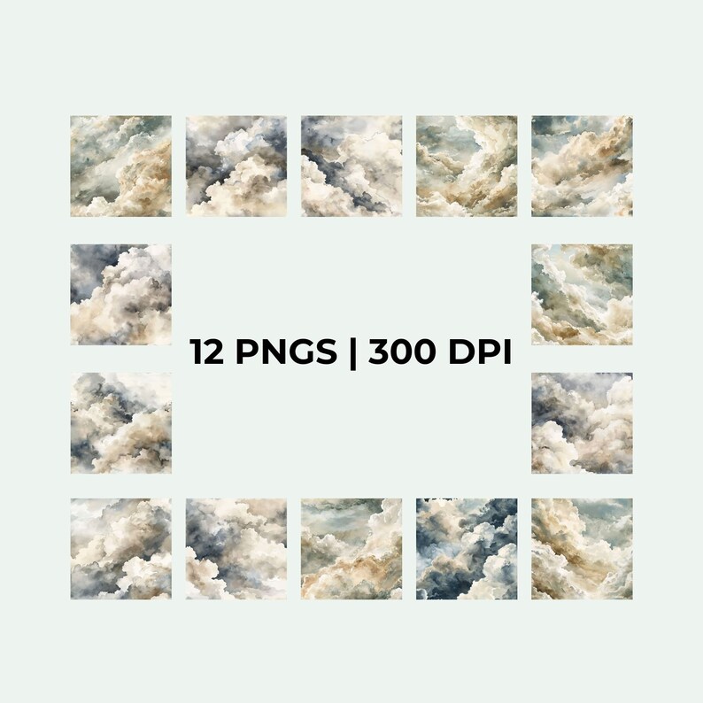 Cloudy Textures, Clouds Digital Paper, Cloudy Sky, Clouds Texture ...