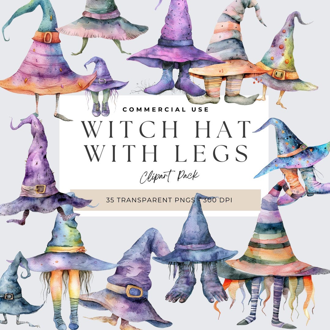 Witch Hat With Legs Png, Witches Clip Art, Cute Halloween, Witch Hat ...