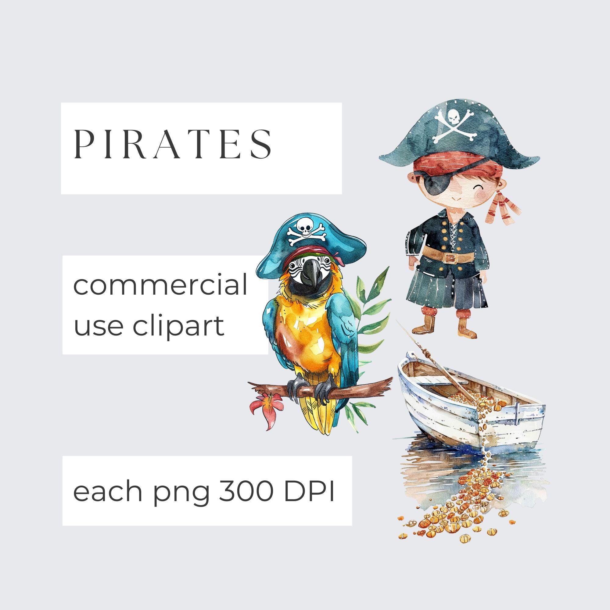 Pirate Flag Png, Pirate Clipart Bundle, Skull and Crossbones, Treasure ...