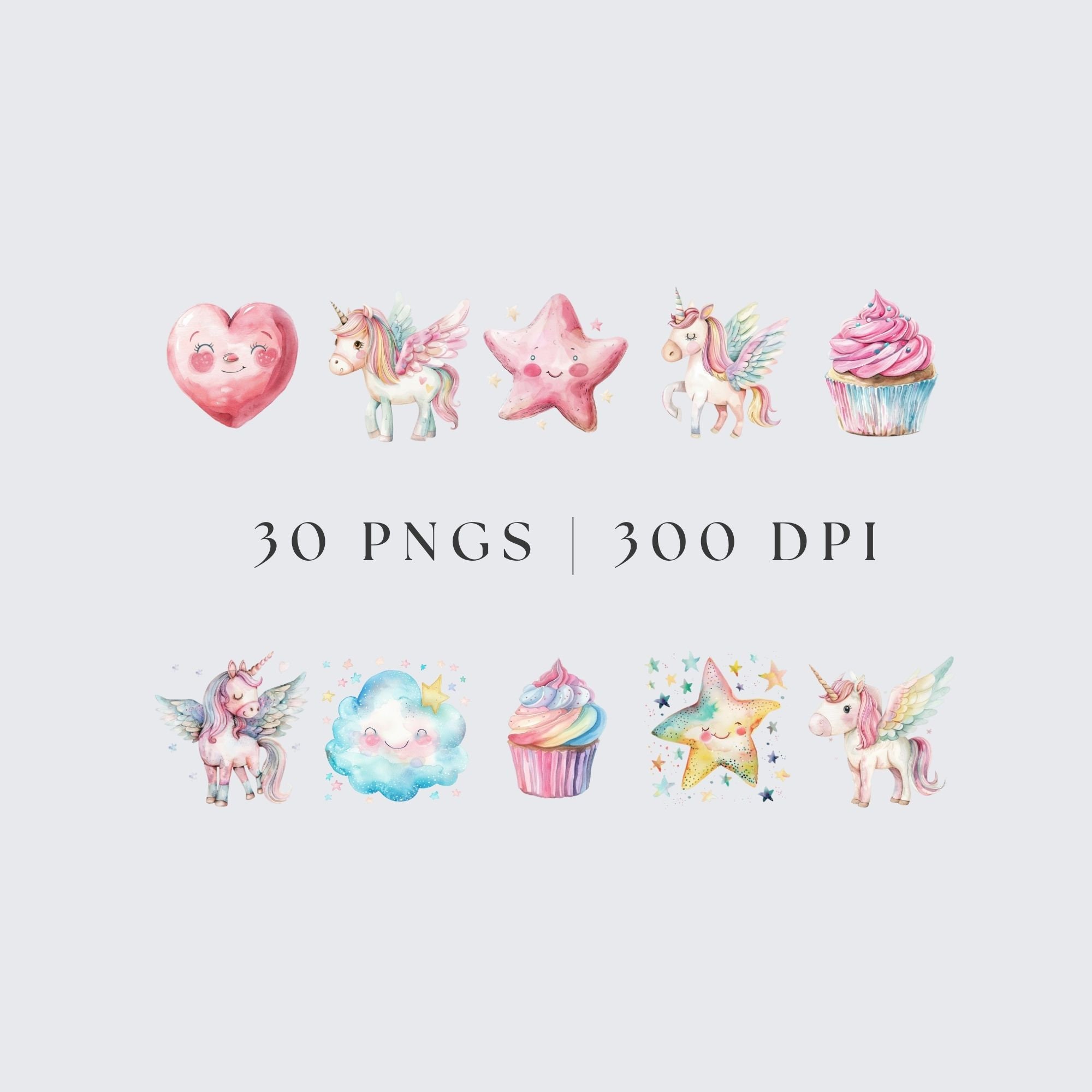 Unicorn With Wings Png, Unicorn Cupcake Clipart, Pastel Unicorn Rainbow ...