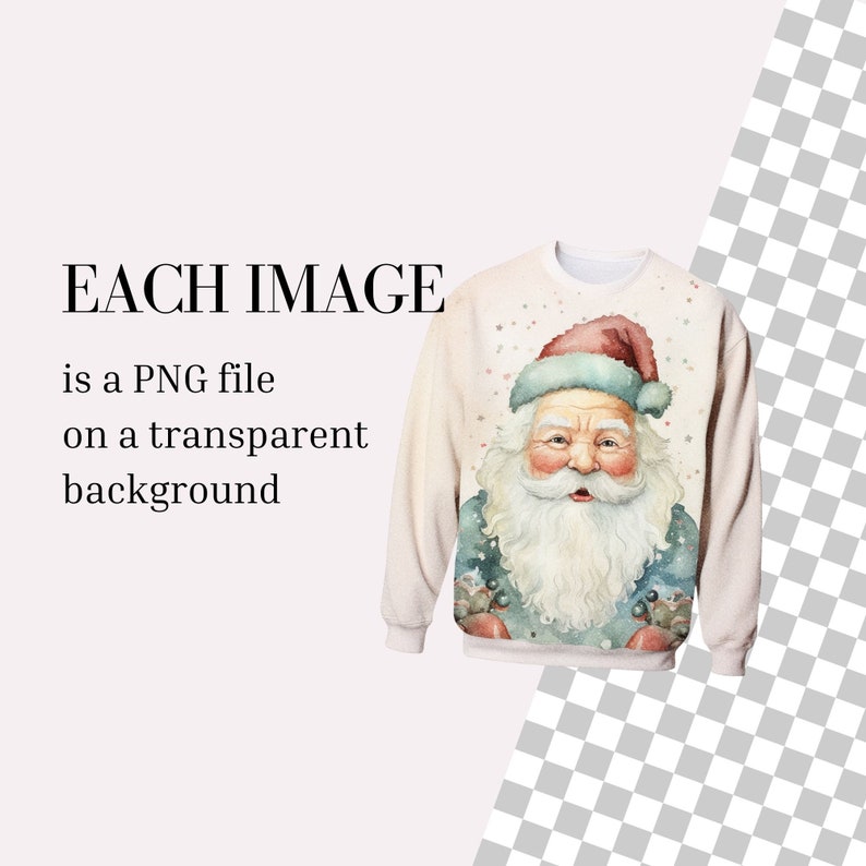 Watercolor Christmas Sweater Clipart | Holiday PNG Graphics (digital ...