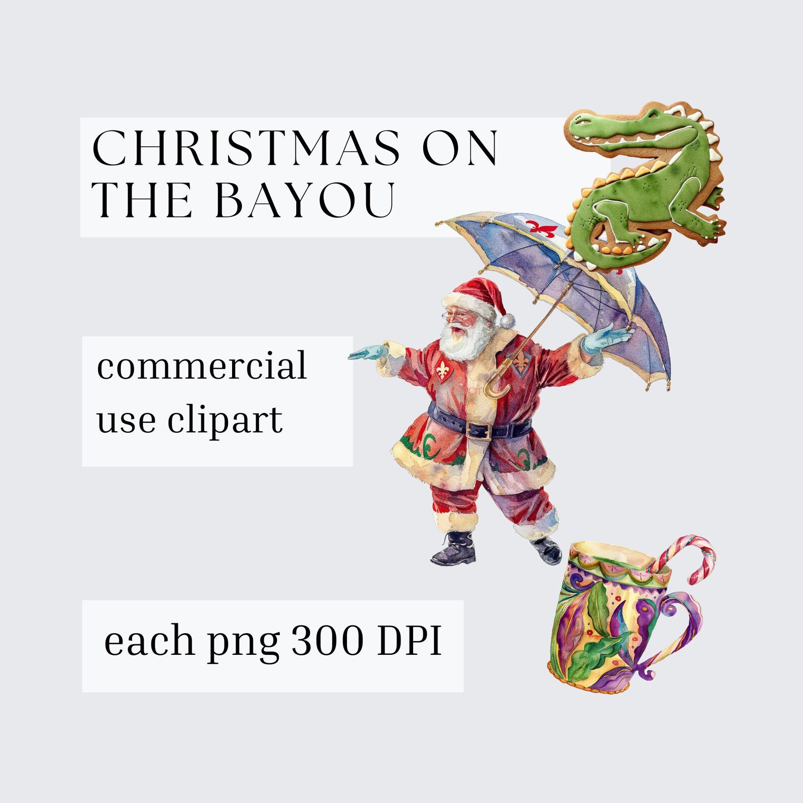 Cajun Christmas PNG, Christmas on the Bayou PNG, Louisiana Christmas ...