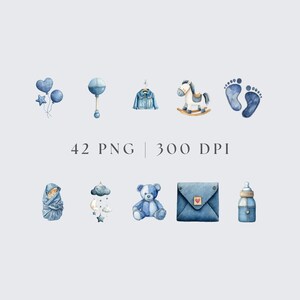 Blue Jean Baby Clipart, Watercolor Denim Baby Clothes, Cute Baby Shower ...