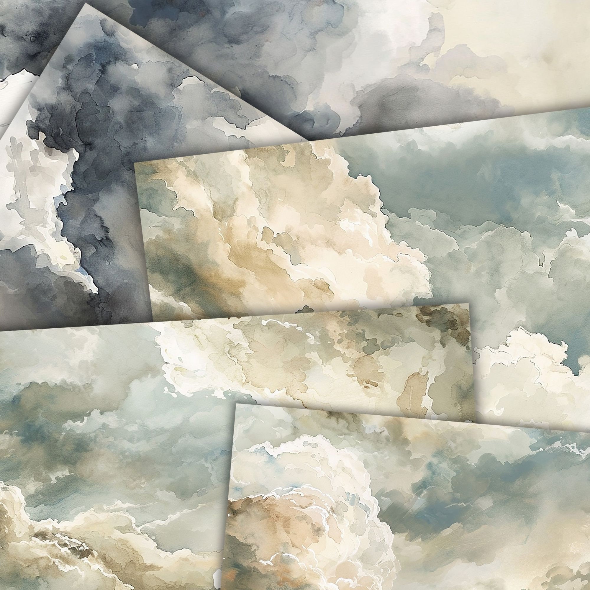 Cloudy Textures, Clouds Digital Paper, Cloudy Sky, Clouds Texture ...