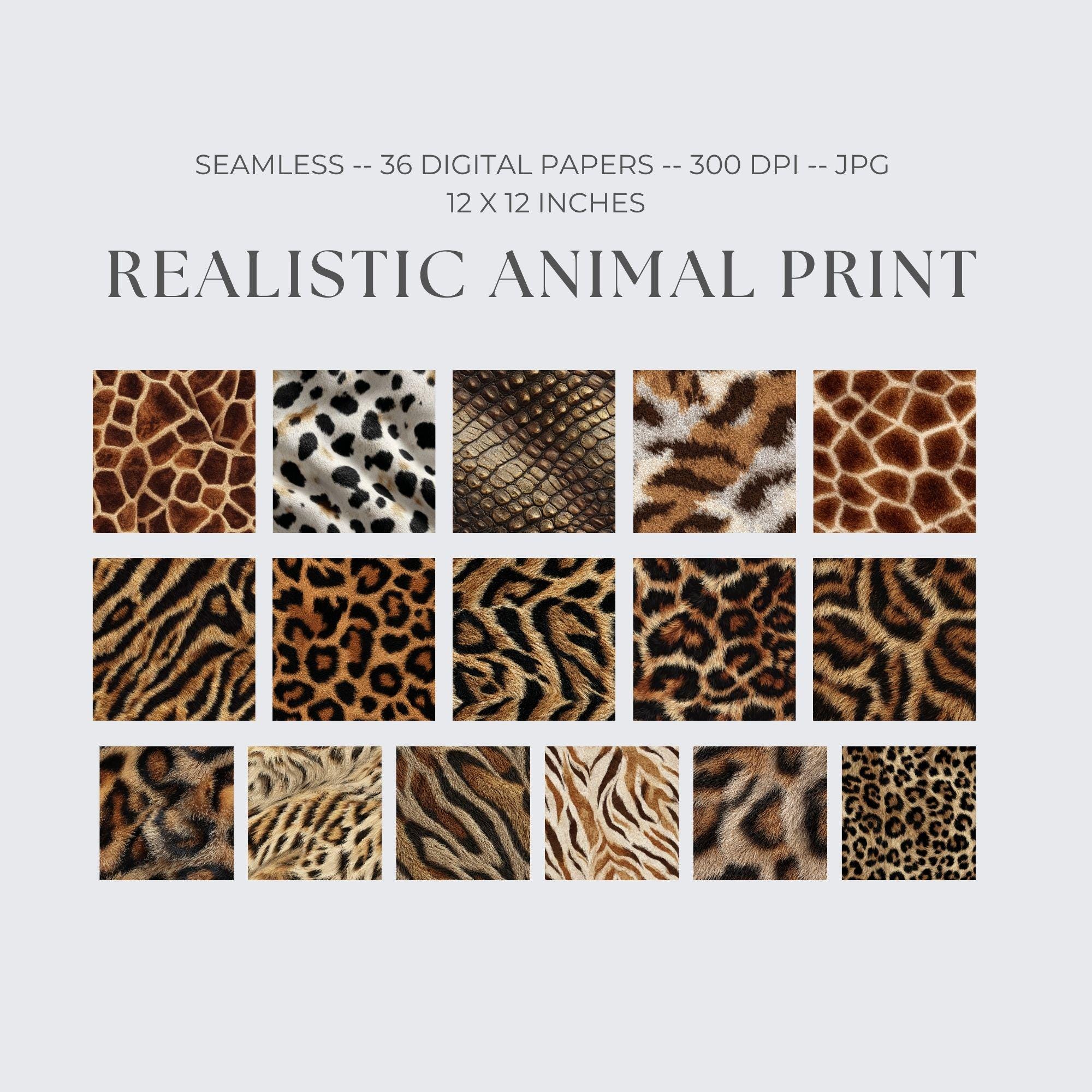 Animal Print Seamless Patterns, Digital Paper, Leopard & Cheetah ...