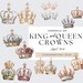 King and Queen Crowns Clipart, Royal Clipart, Crowns Watercolor Clip ...