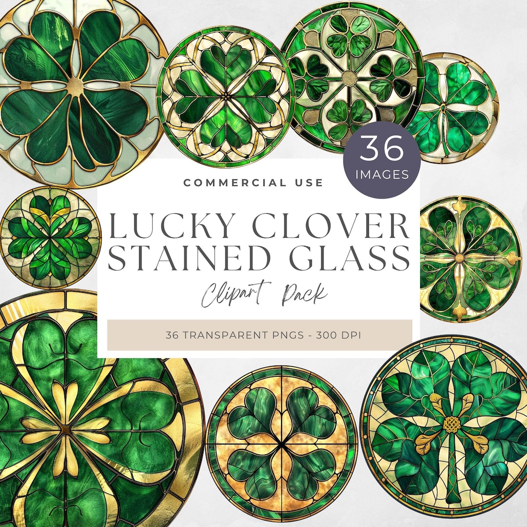Shamrock PNG Stained Glass Pattern, Digital Download, DIY Suncatcher ...