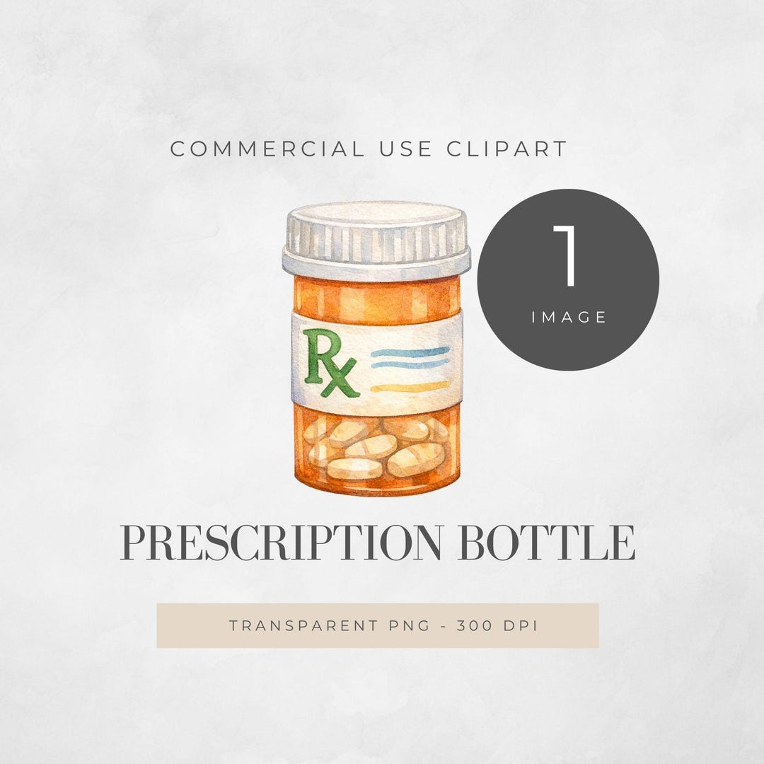 Prescription Bottle Clipart, Pharmacy SVG, Digital Download, Printable ...