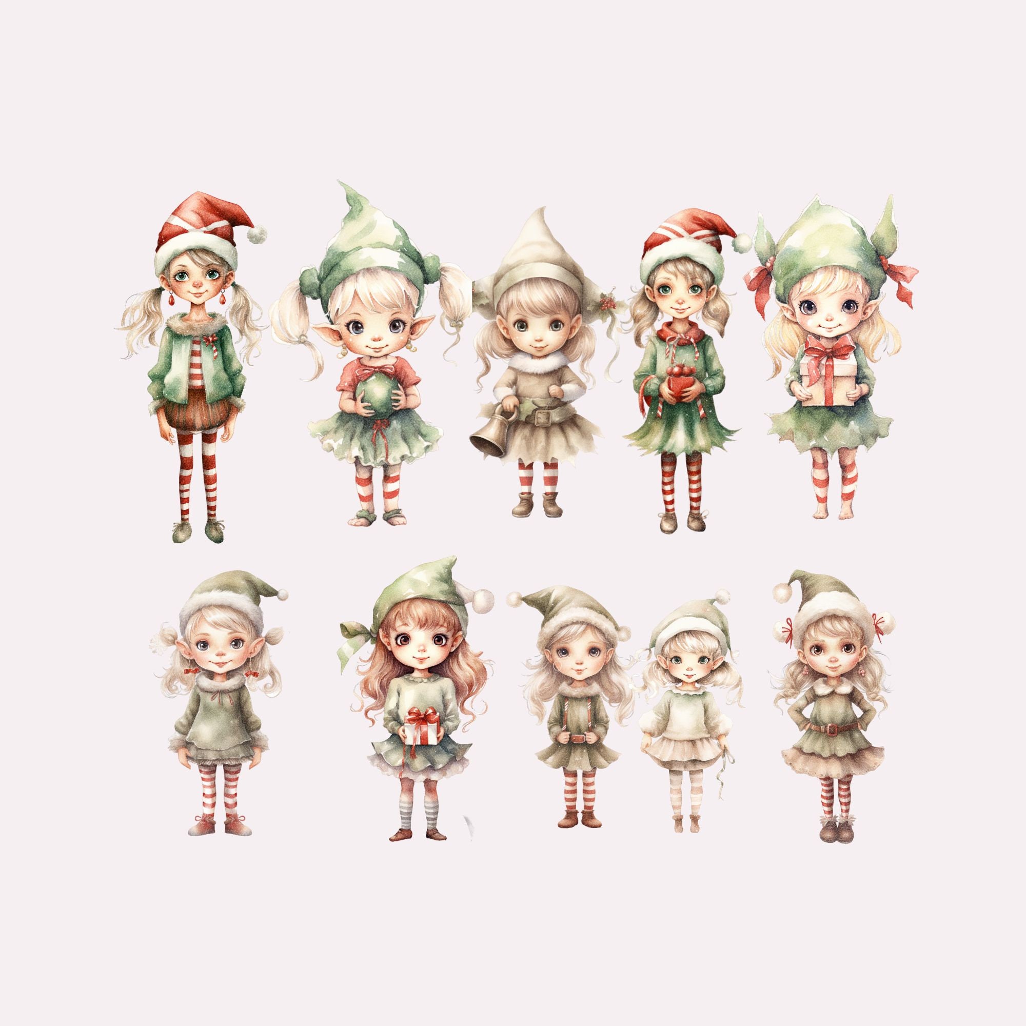 Cute Girl Elf Clipart | Christmas Clipart | Elf Png | Christmas Png ...