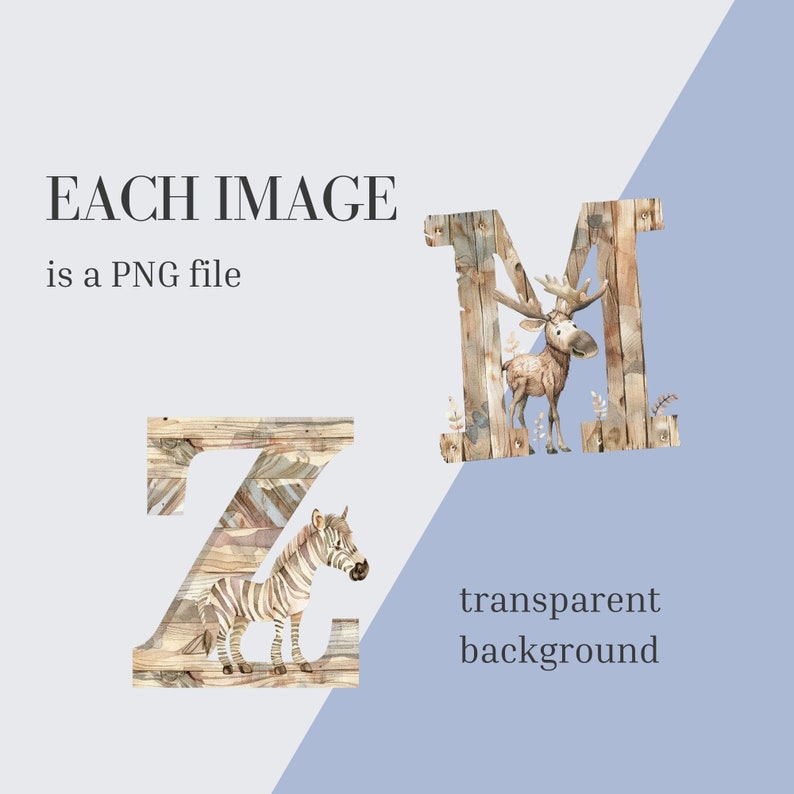 Woodland Alphabet Clipart, Woodland Alphabet PNG, Watercolor Woodland ...