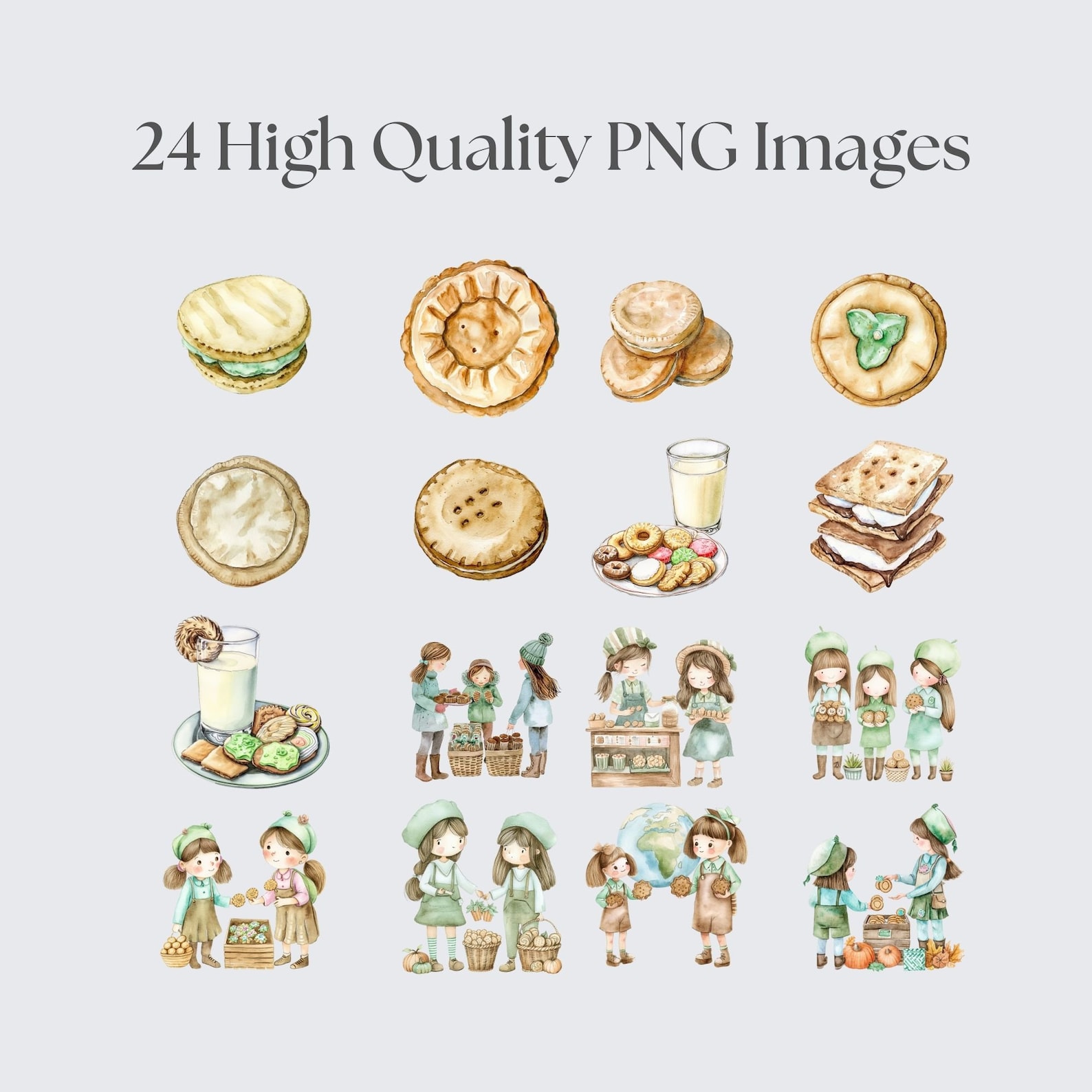 Scout Cookies Clipart, Scout Girl Clipart, Girl Scout Planner Stickers ...