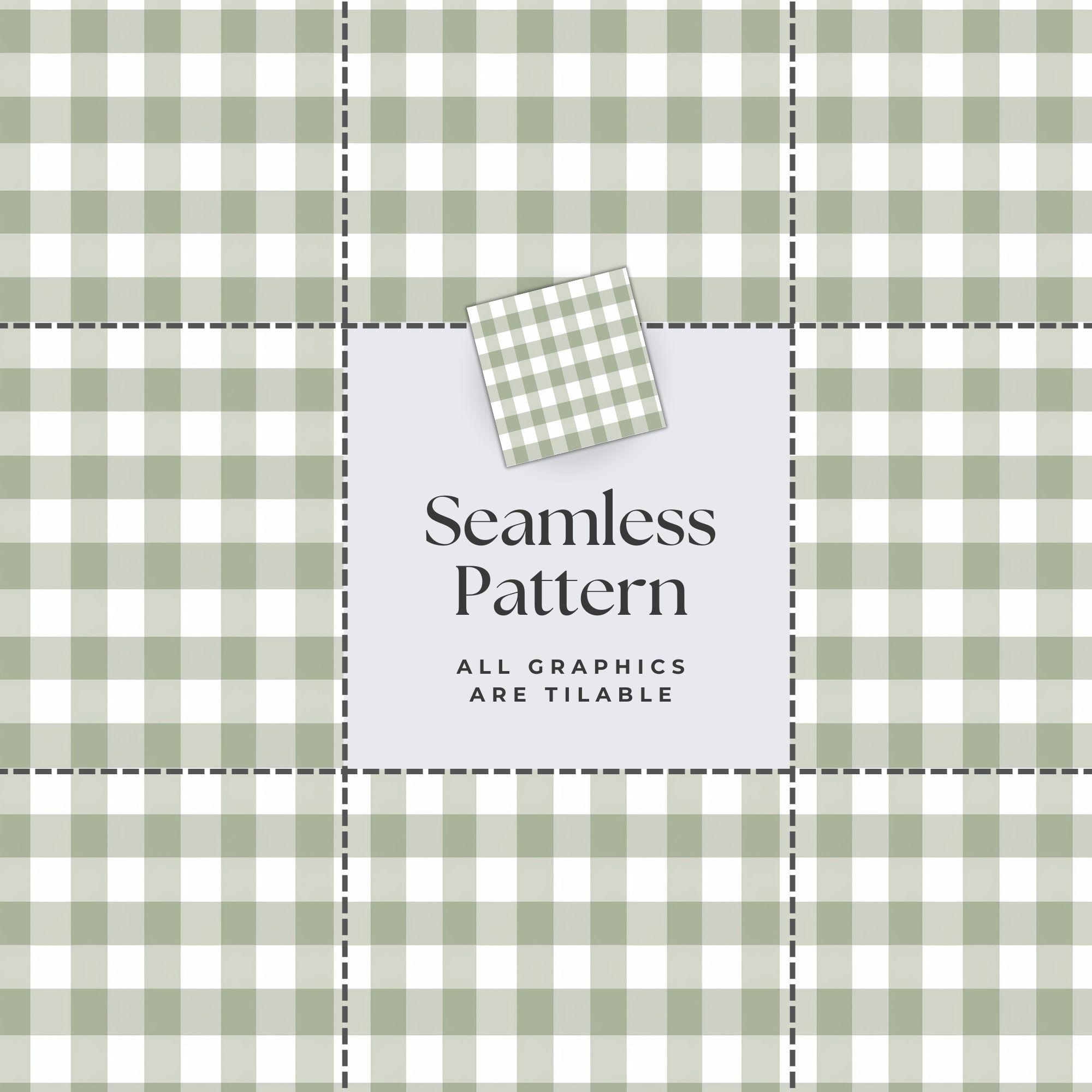 Vintage Sage Green Gingham, Printable Junk Journal Papers, Signature ...