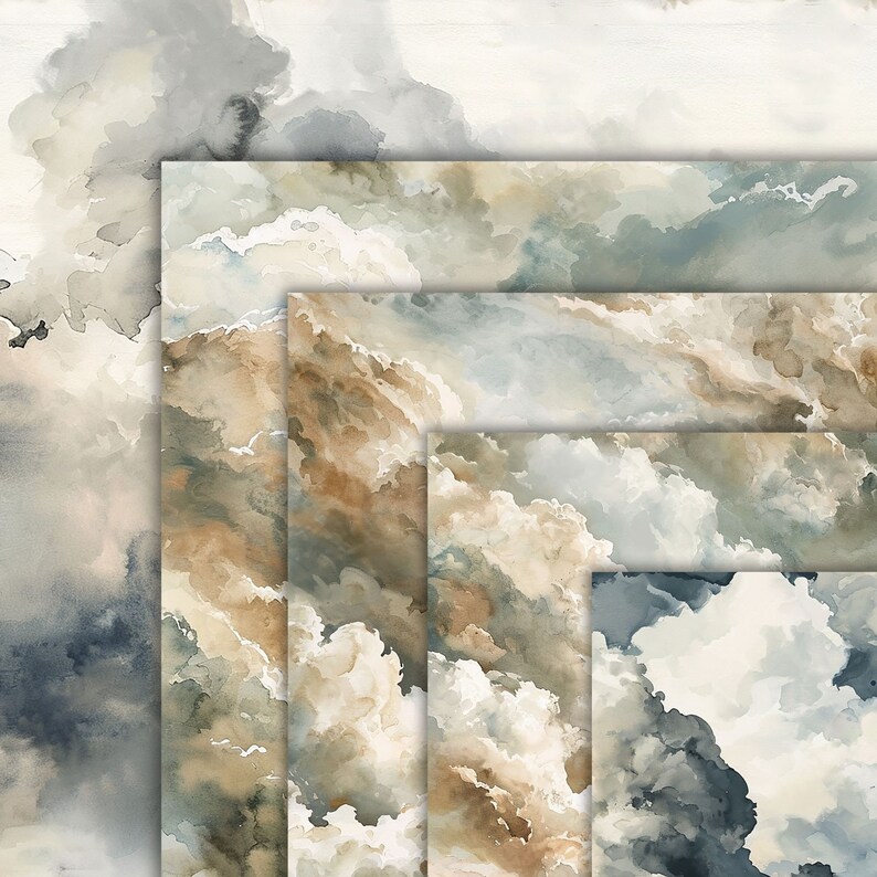 Cloudy Textures, Clouds Digital Paper, Cloudy Sky, Clouds Texture ...