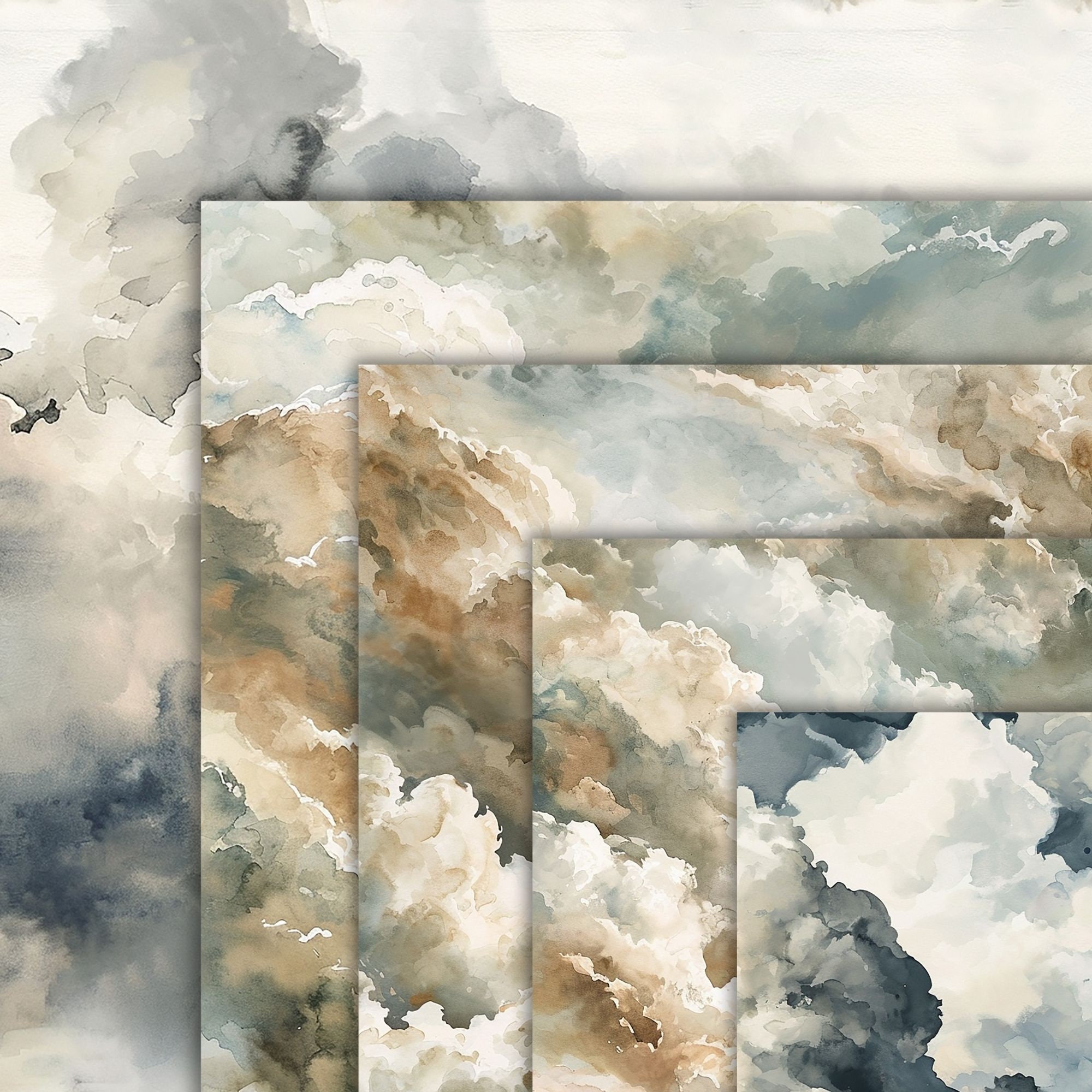 Cloudy Textures, Clouds Digital Paper, Cloudy Sky, Clouds Texture ...