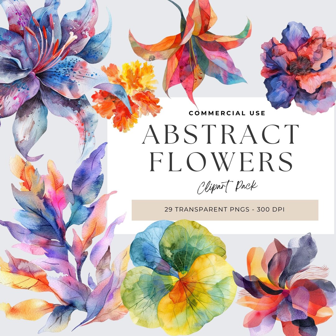 Abstract Floral Shapes Clipart, Tulip Peony Flower, Luxury Wedding Png ...