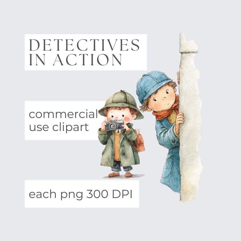 Detective Clip Art, Secret Agent Illustrations, Crime Scene Graphics ...