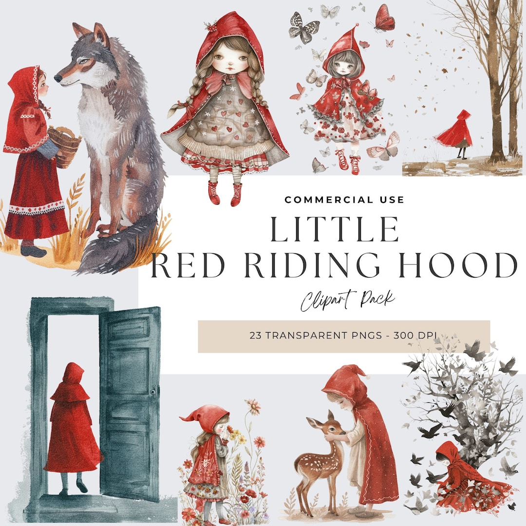 Red Riding Hood Clipart, Fairy Tale Art, Little Red Riding Hood Clipart ...